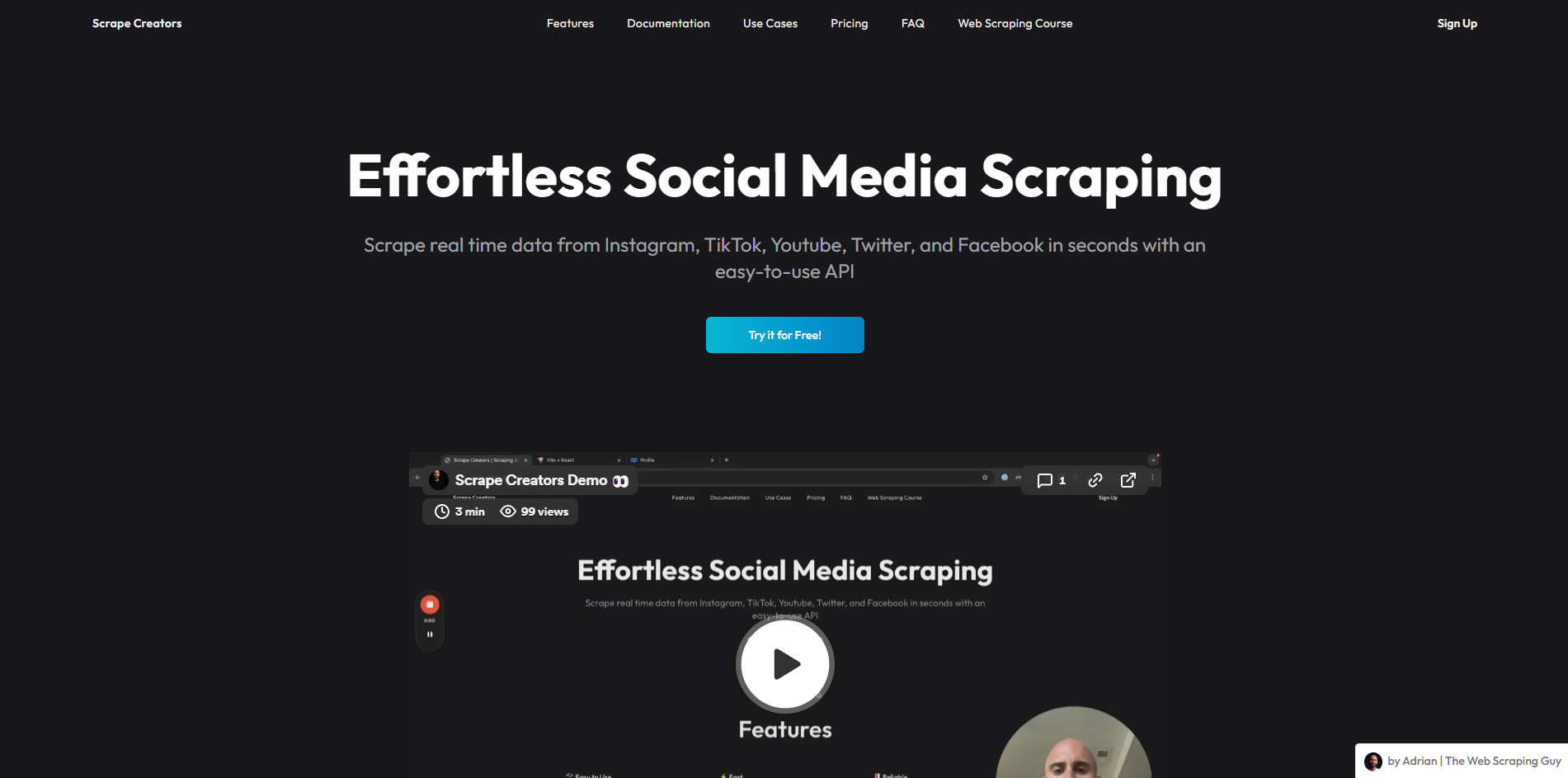 Scrape creators: Details, Pricing, Coupon, Reviews & Alternatives (2025)